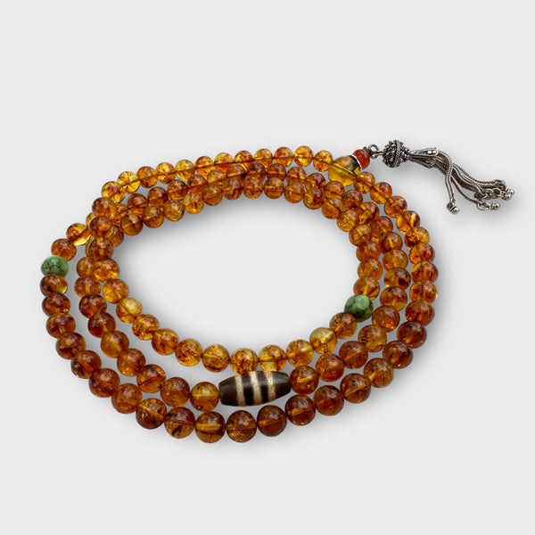Natural Stone Baltic Amber Mala - Tibet Arts & Healing