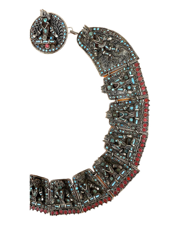 Green Tara Necklace inlaid with Turquoise and coral - Tibet Arts & Healing