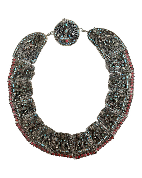 Green Tara Necklace inlaid with Turquoise and coral - Tibet Arts & Healing