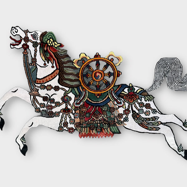 Handcrafted Silk Windhorse Wall hanging - Tibet Arts & Healing