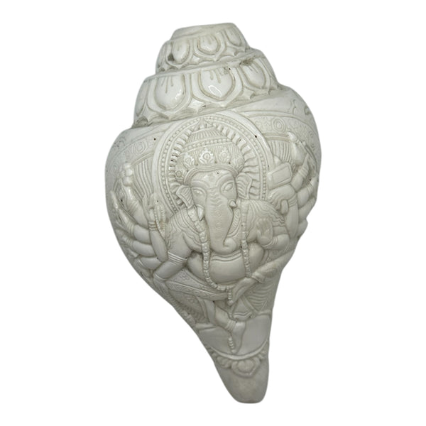 Hand Carved Ganesh Conch - Tibet Arts & Healing